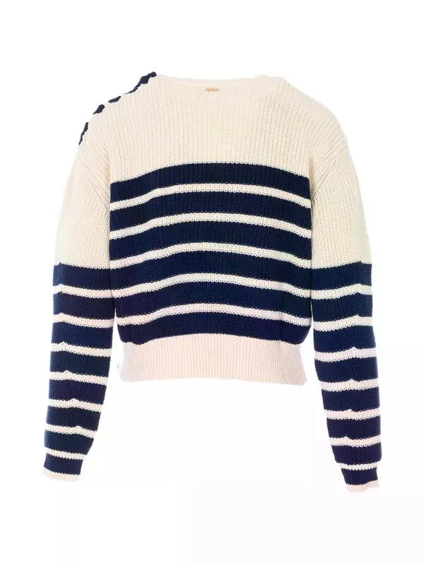TWINSET Striped Lace Sweater