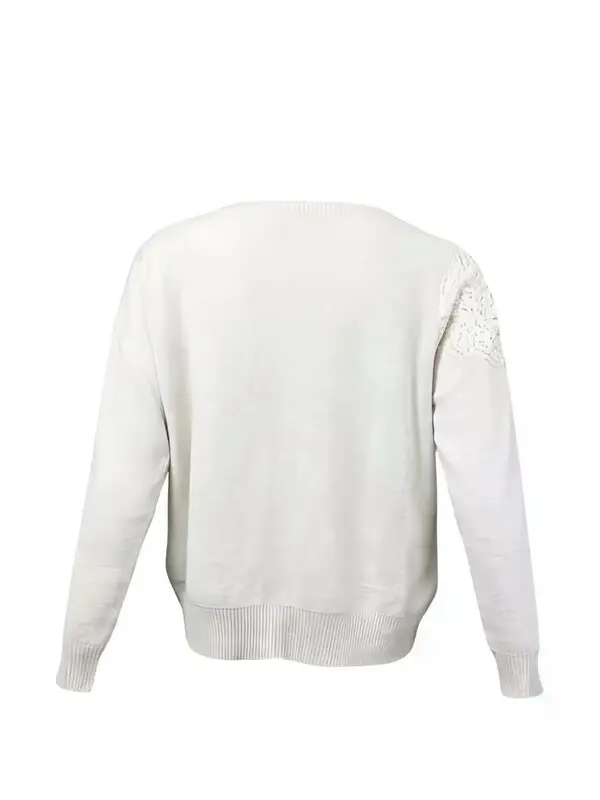 D.exterior Lace Appliqué Sweater
