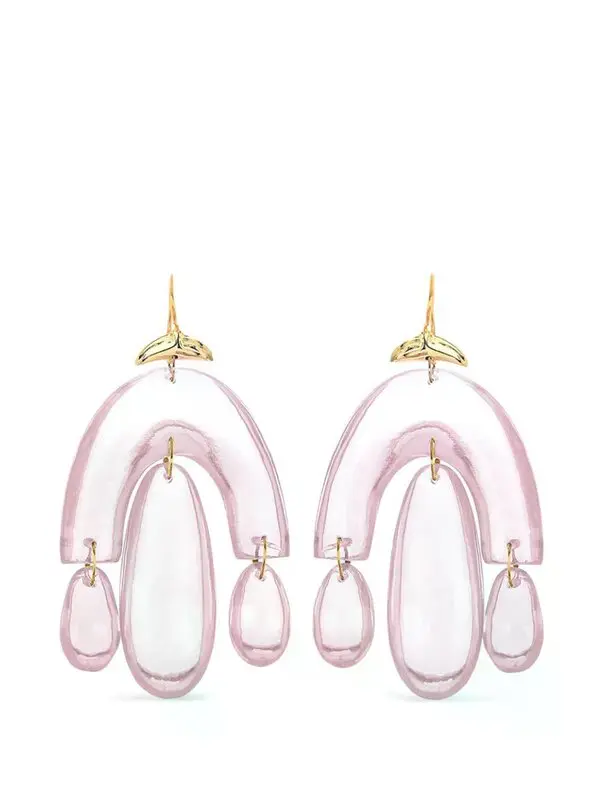 TEN THOUSAND THINGS 18kt Chandelier Rose Quartz Earrings - Gold