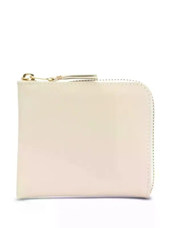 Comme Des Garçons Half-zip Leather Wallet - Neutrals