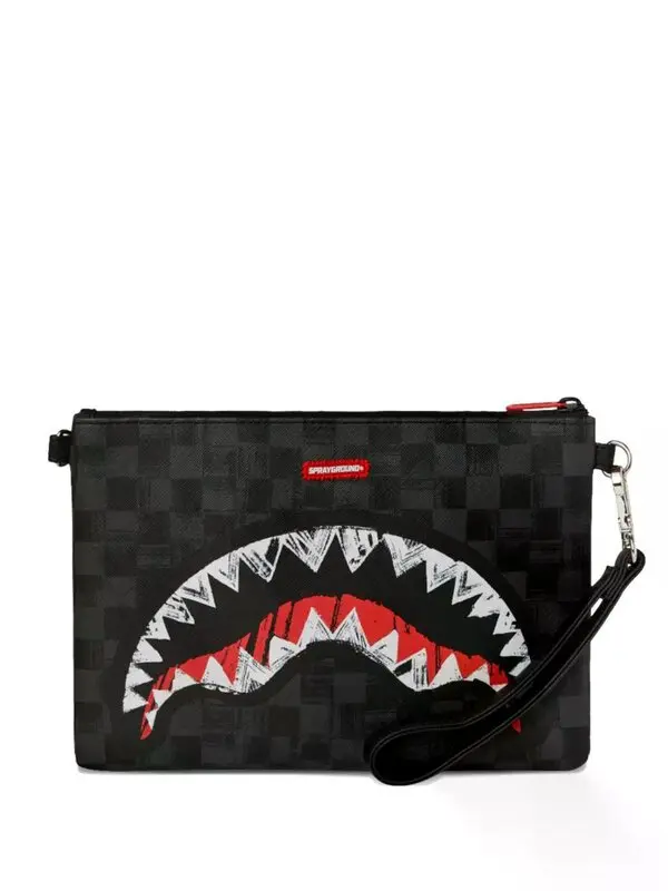 SPRAYGROUND Check-pattern Clutch - Black
