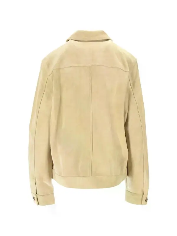 AMI Paris Buttoned Leather Jacket - Neutrals