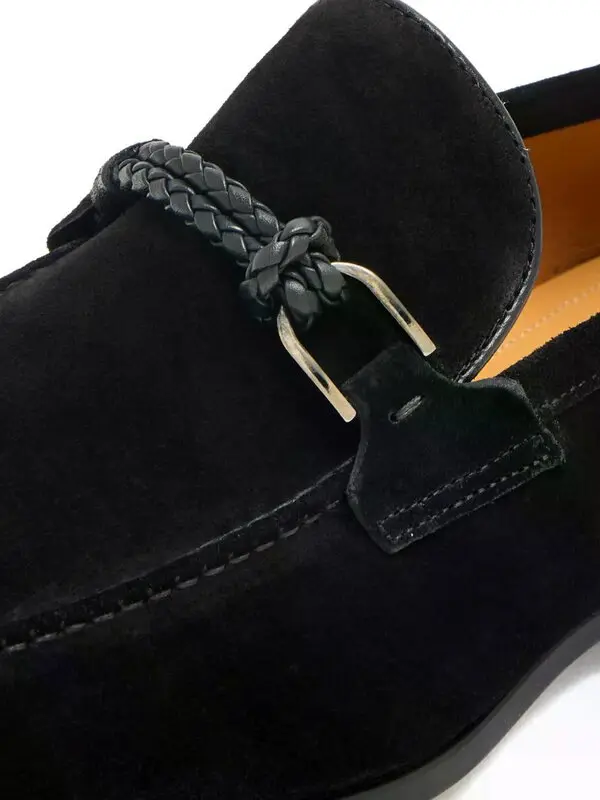 Magnanni Braided-strap Loafers - Black