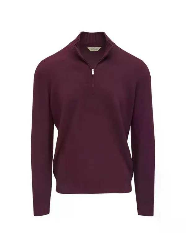 GRAN SASSO Half-zip High-neck Sweater - Red