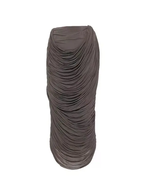 Magda Butrym Ruched Draped Skirt - Brown
