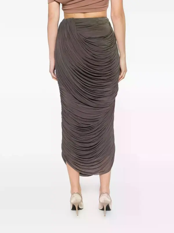 Magda Butrym Ruched Draped Skirt - Brown
