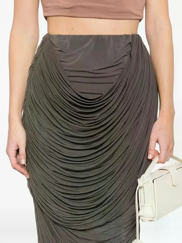 Magda Butrym Ruched Draped Skirt - Brown