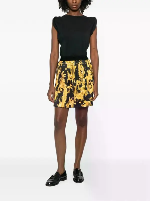 Versace Pleated Pattern Mini Skirt