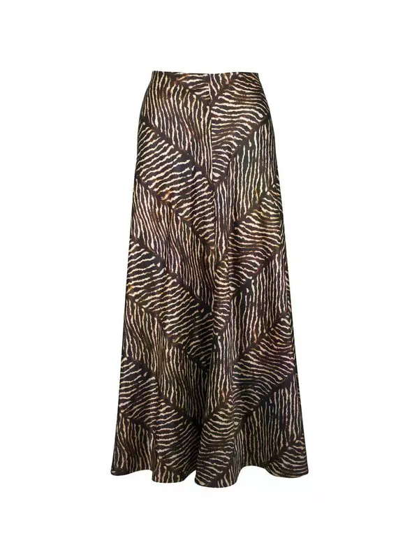 PETER COHEN Animal-print Flared Midi Skirt