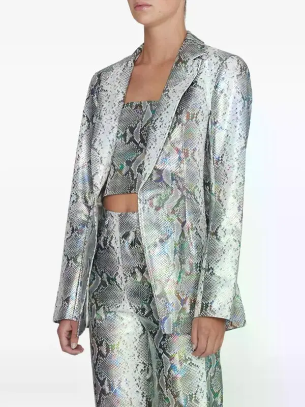 ROTATE BY BIRGER CHRISTENSEN Fitted Snake-pattern Blazer