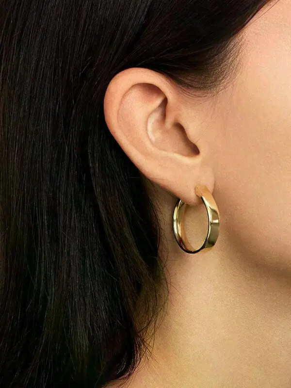 Melissa Kaye 18k Yellow Large Honey Hoop Earrings