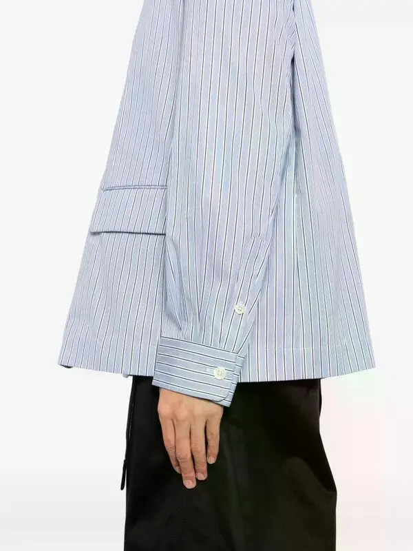 Sacai Striped Poplin Shirt Jacket