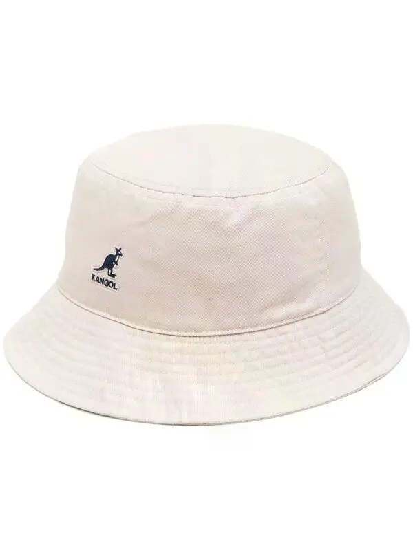 KANGOL Embroidered Logo Bucket Hat - Neutrals