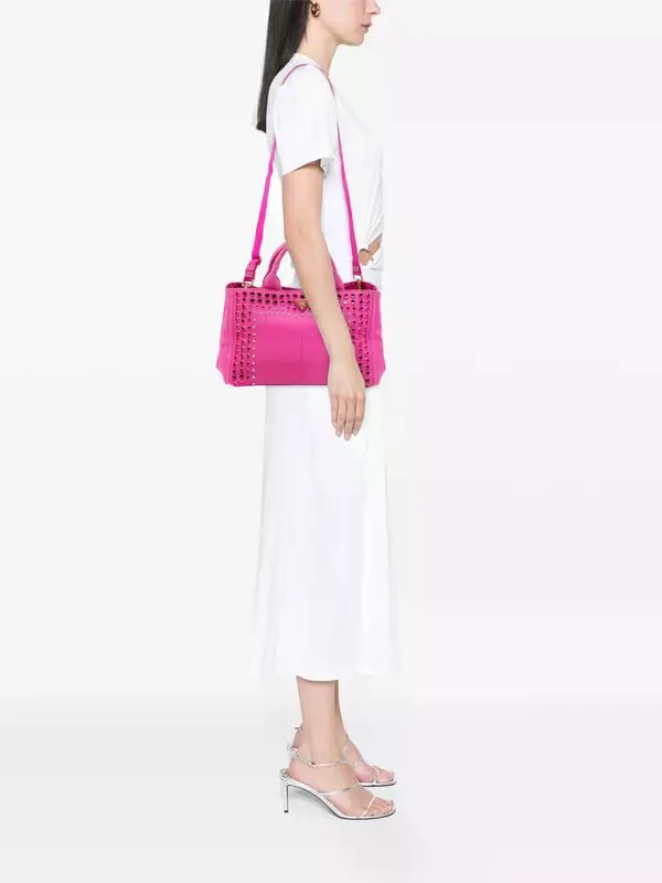 Prada Canvas Canapa Bijoux Satchel - Pink