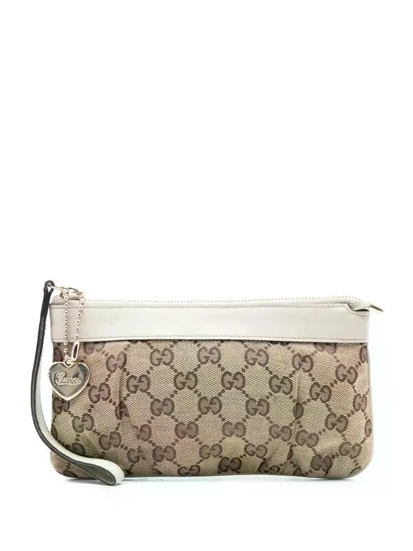 Gucci 2000-2015 Gg Canvas Wristlet Pouch - Brown