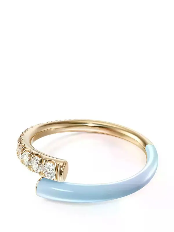 Melissa Kaye 18k Yellow Gold Lola Pinky Ring - Blue