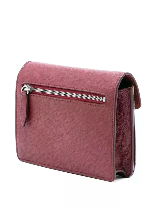 Burberry Small Leather And House Check Canvas Derby Macken Crossbody Bag - Red