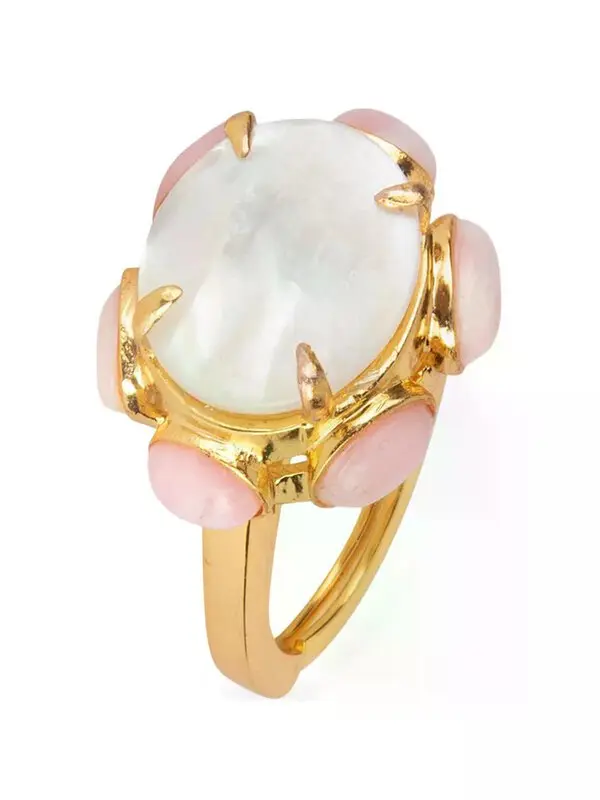 BOUNKIT JEWELRY Harriet Pink Opal Ring - Gold