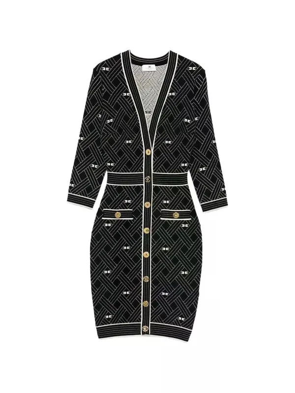 Elisabetta Franchi Patterned Button Dress