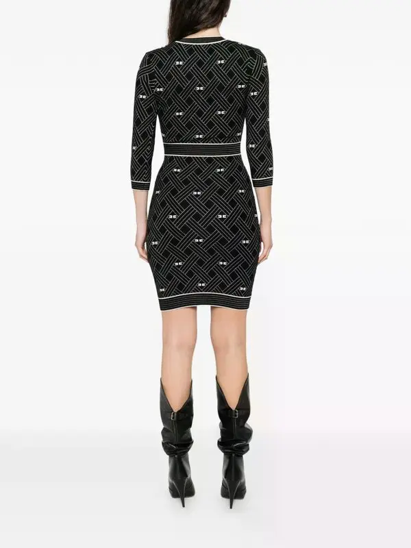 Elisabetta Franchi Patterned Button Dress
