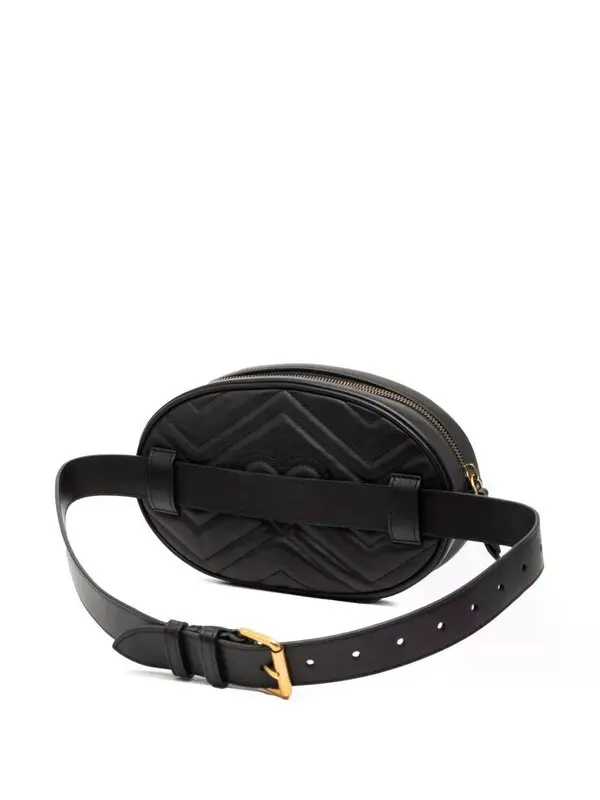 Gucci Small Gg Marmont Matelasse Leather Belt Bag - Black