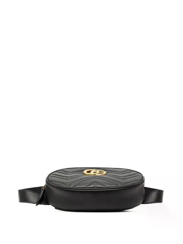 Gucci Small Gg Marmont Matelasse Leather Belt Bag - Black