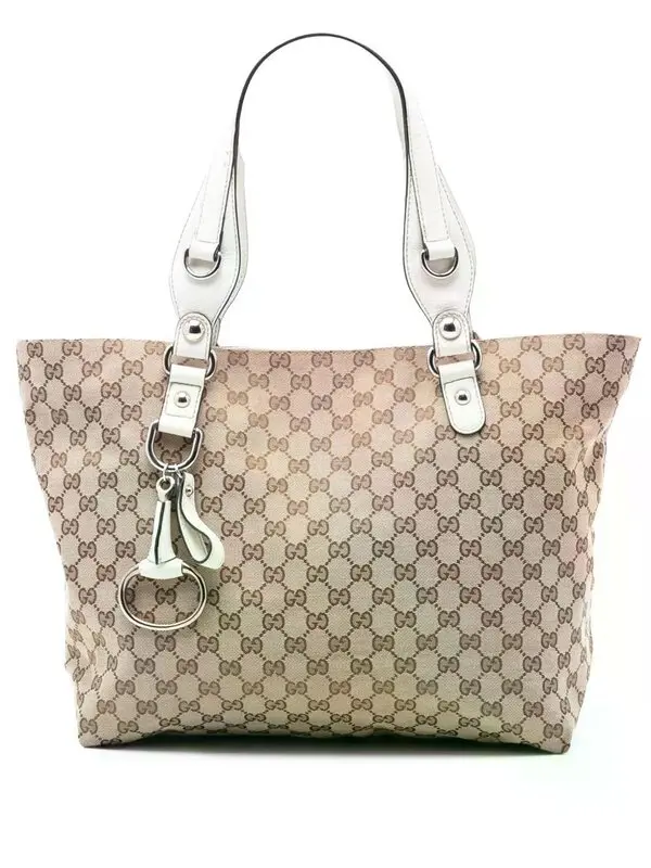 Gucci Gg Canvas Icon Bit Tote - Brown