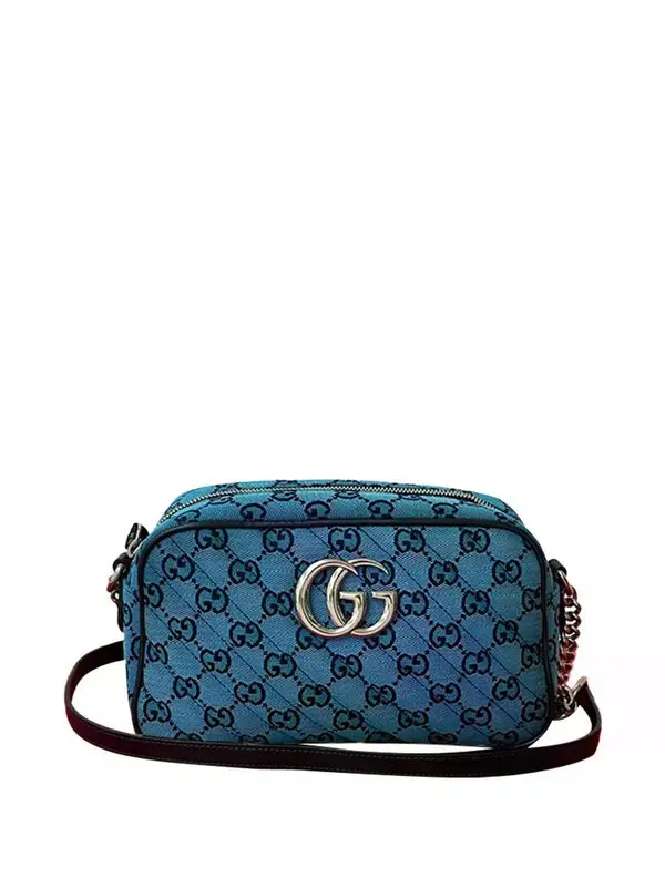 Gucci Gg Marmont Matelasse Gg Canvas Crossbody Bag - Blue