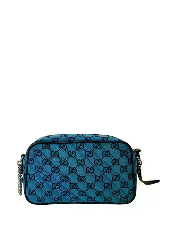 Gucci Gg Marmont Matelasse Gg Canvas Crossbody Bag - Blue