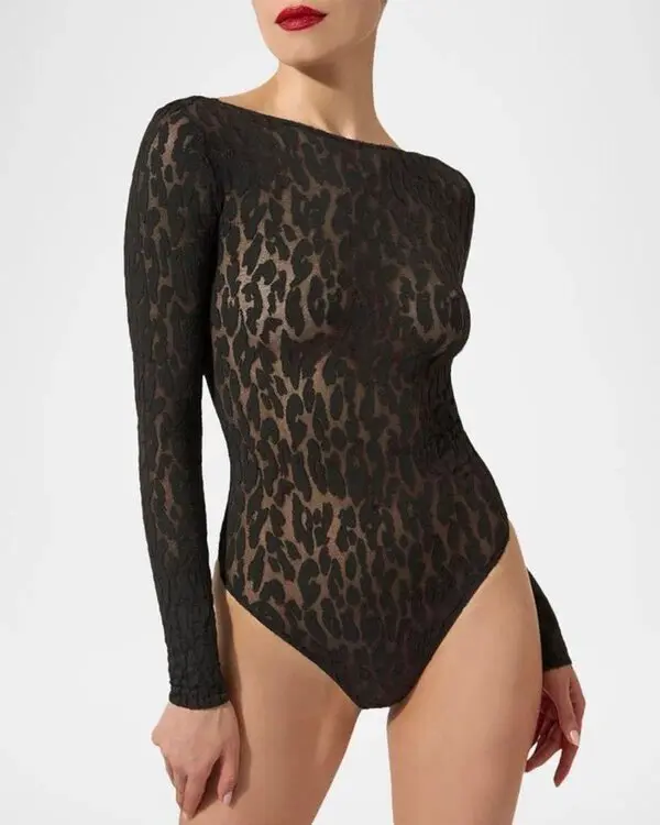 Wolford Long-sleeve Leopard Bodysuit