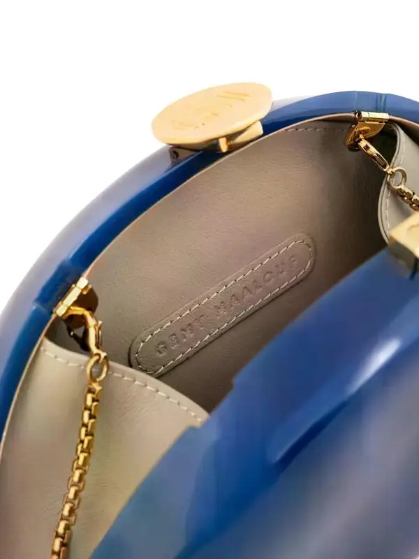 GEMY MAALOUF Glossy Clutch With Chain - Blue