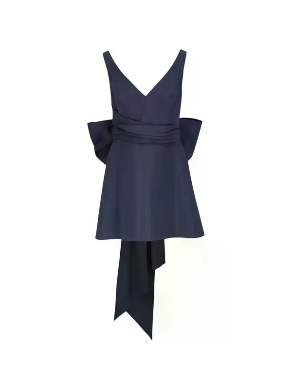 Carolina Herrera V-neck Bow Mini Dress