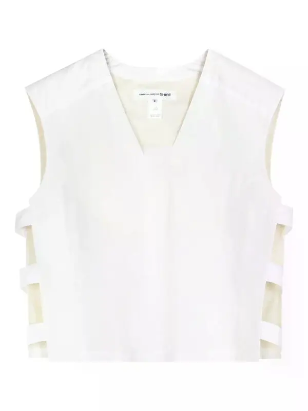 Comme Des Garçons Cut-out Detailed Vest - White