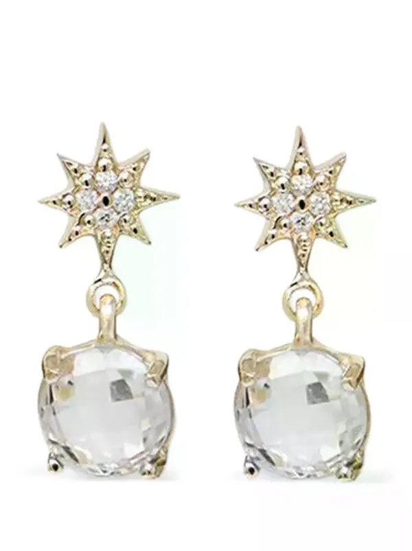 Anzie 14k Yellow Aztec North Star Topaz Earrings - Gold