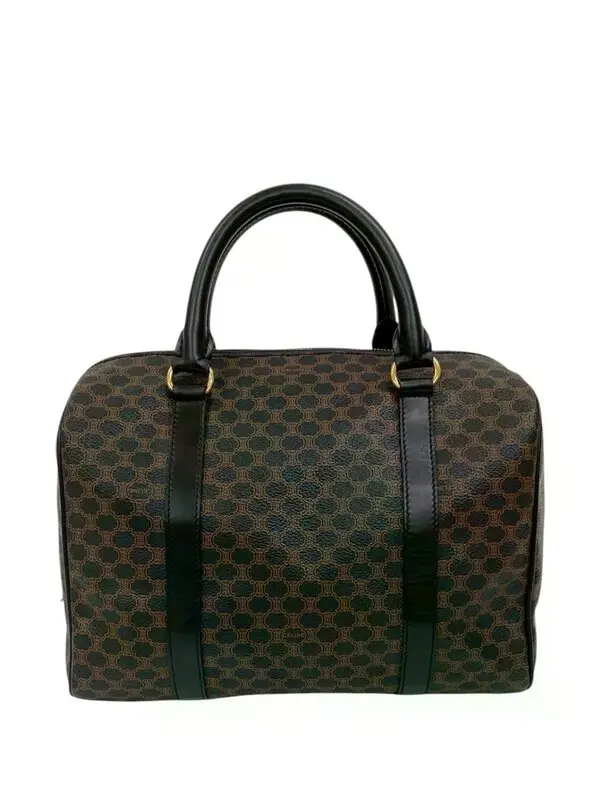 Celine 1998 Macadam Coated Canvas Boston Bag