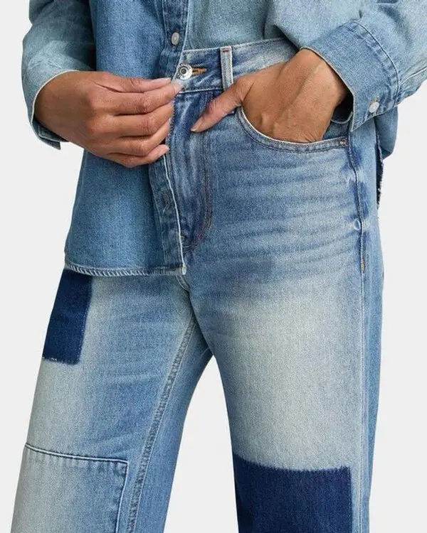 Veronica Beard Dylan Patchwork High-rise Ankle Jeans