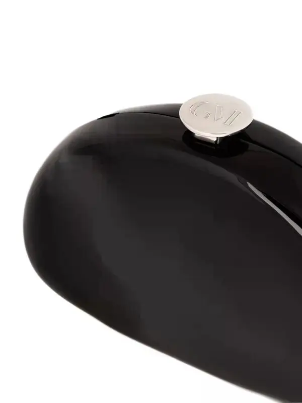 GEMY MAALOUF Glossy Clutch With Chain Strap - Black