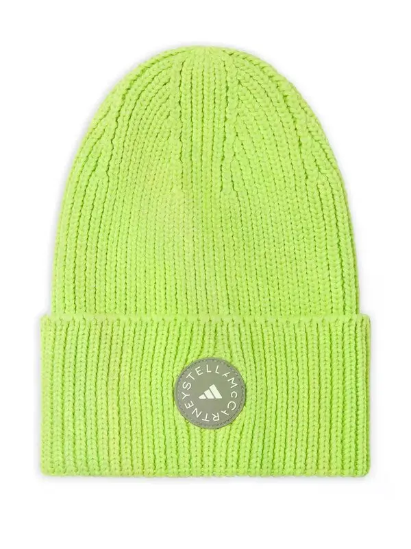 Adidas By Stella Mccartney Logo-patch Beanie - Yellow