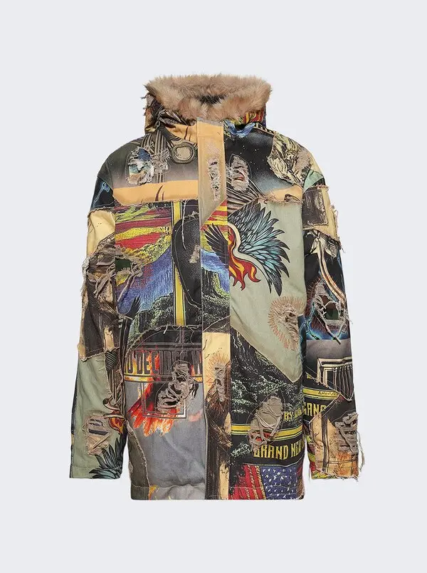 WHO DECIDES WAR BY EV BRAVADO Vintage Graphic Parka