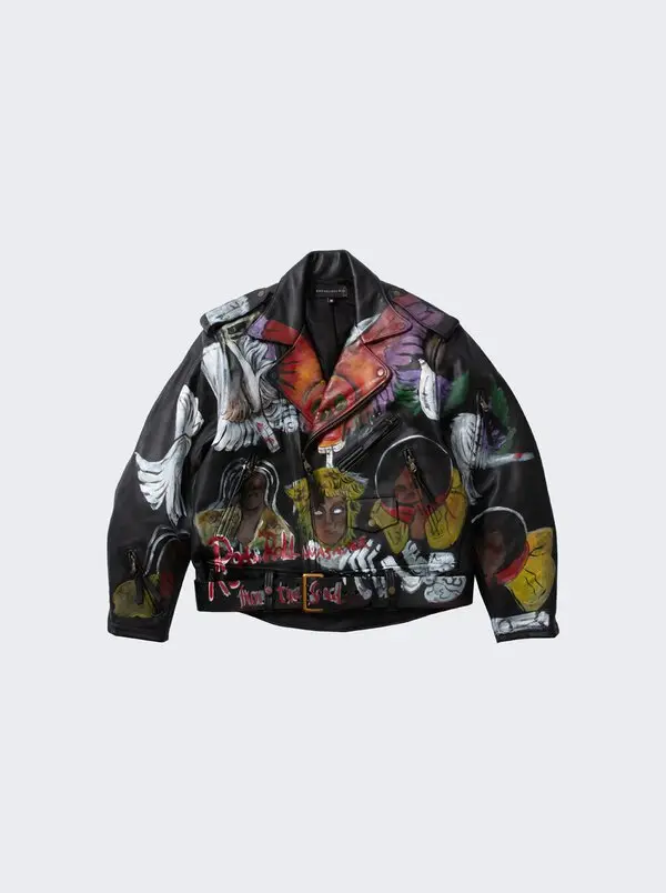 WHO DECIDES WAR Star Moto Leather Jacket - Multi