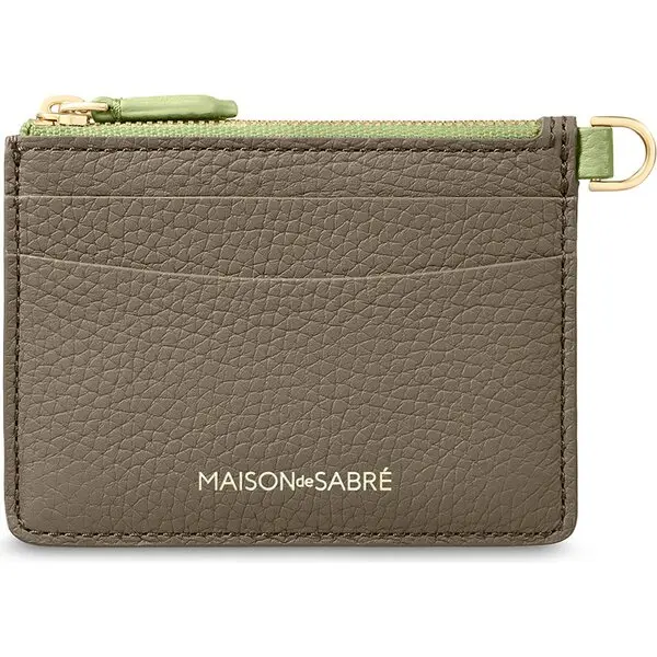 MAISON DE SABRE Leather Zipped Card Pouch - Cashmere Matcha