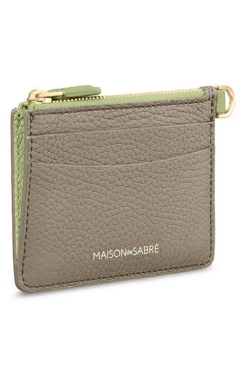 MAISON DE SABRE Leather Zipped Card Pouch - Cashmere Matcha