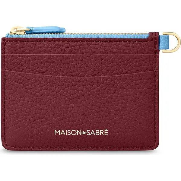 MAISON DE SABRE Leather Zipped Card Pouch - Plum Sky
