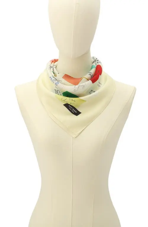 Kate Spade New York Self Love Club Silk Bandana - Ivory Multi