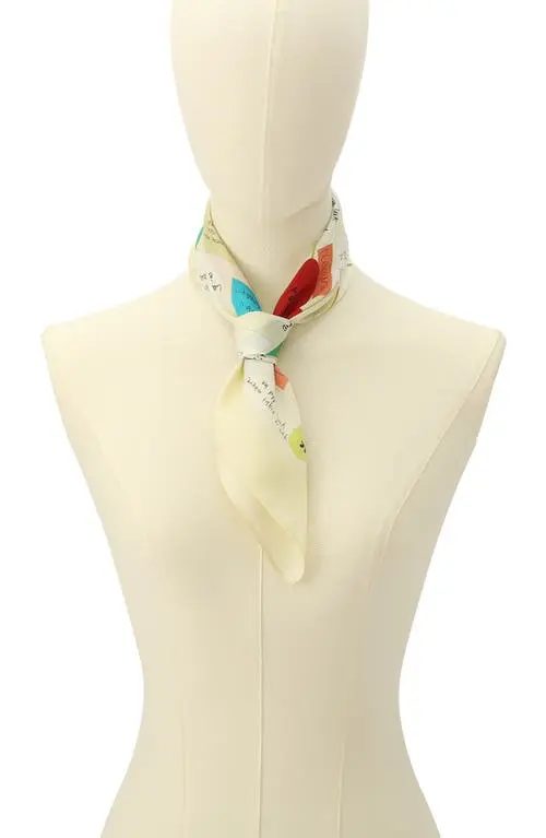 Kate Spade New York Self Love Club Silk Bandana - Ivory Multi