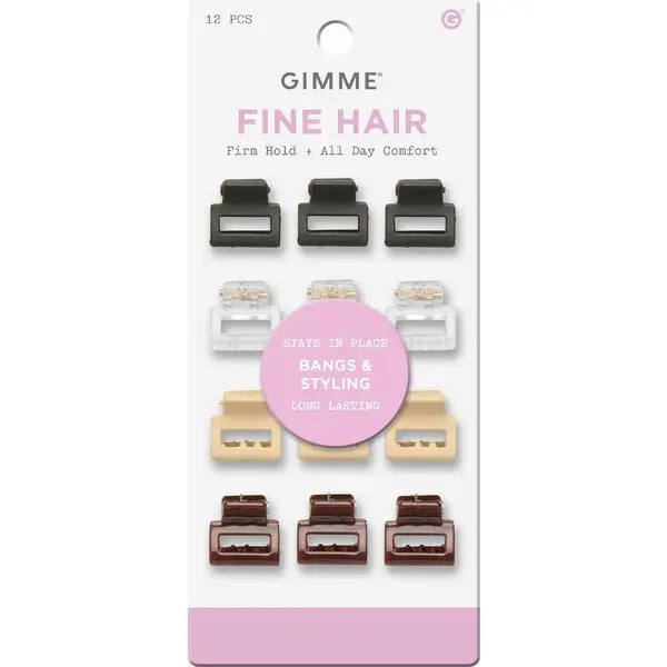 GIMME BEAUTY Mini Square Claw Clip Set - Black