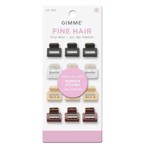 GIMME BEAUTY Mini Square Claw Clip Set - Black