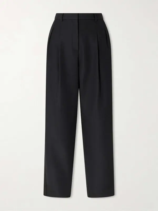 TWP Cornelia St. Satin-trimmed Wool Pants