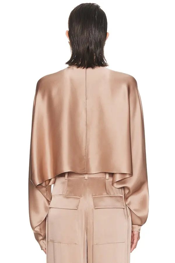 Lapointe Satin Caftan Top - Oat