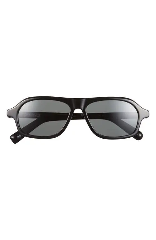 Jacquemus Polarized Pilot Sunglasses - Black/light Gold/grey